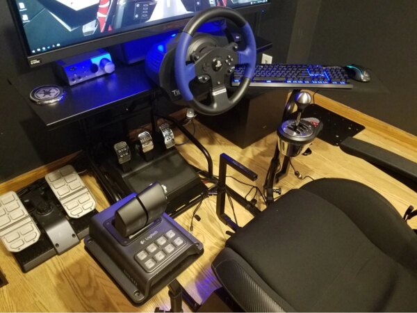 Racing Setup With Articulating Monitor & Buttkicker – Volair Sim